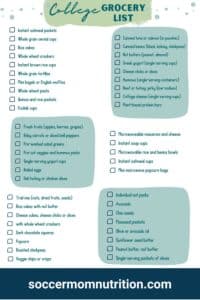 College Grocery List: Essential Foods for Easy and Balanced Meals